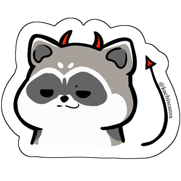 Tanuki Sticker – Kachi's Canva